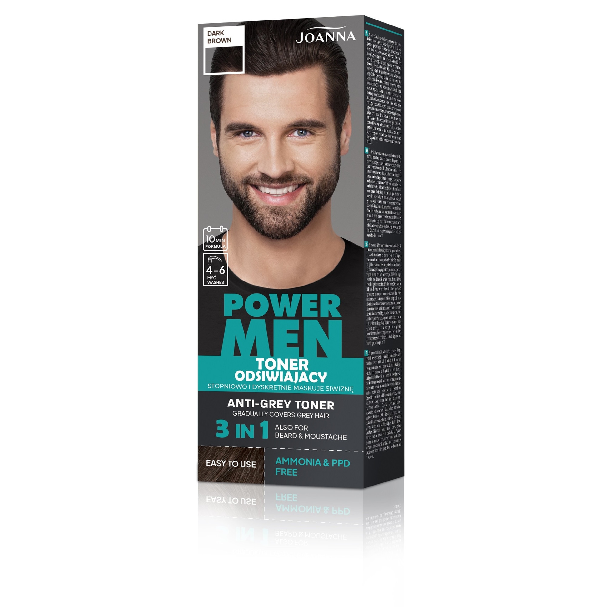 Lotiune tonica pentru par grizonat 02 Saten inchis 80 g JOANNA Power ...