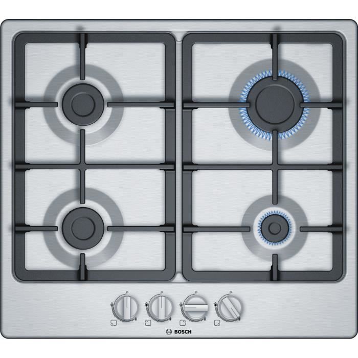 Aragaz cu gaz Bosch, PGP6B5B90, 4 arzatoare, 7500W, inox, 58,2x52cm ...
