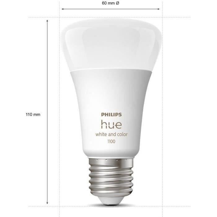 Set becuri Philips Hue White and Color Ambiance, 2 bucati E27, 75W ...