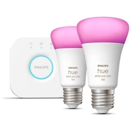 Set becuri Philips Hue White and Color Ambiance, 2 bucati E27, 75W ...