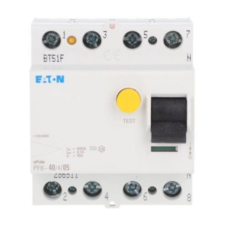 Siguranta electrica, Eaton, intrerupator diferential 4P 40A 0,5A tip AC ...