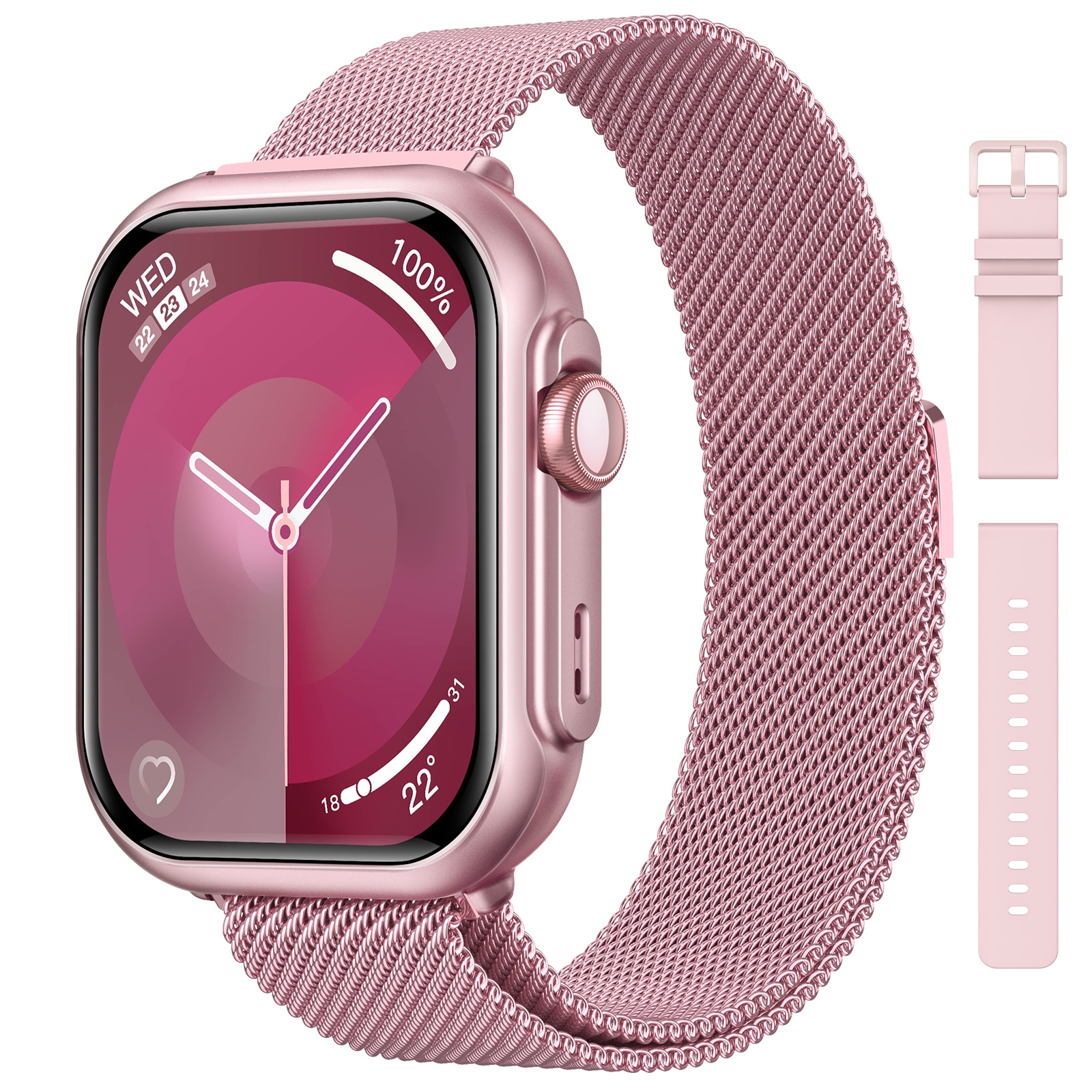 Ceas Smartwatch Dama, FOSMET®, Baterie 1000 mAh, 100 zile de asteptare ...