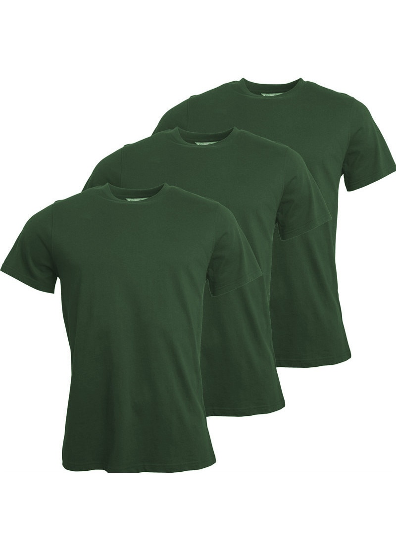 Set 3 Tricouri Simple Forest Green Barbati, Model Elegant, Marime S ...