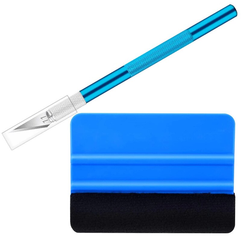 Set Montaj Folie Colantare Auto, Cutter Metalic si Racleta Silicon cu ...