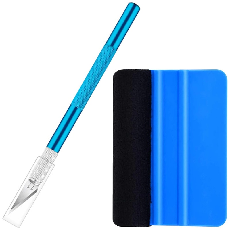 Set Montaj Folie Colantare Auto, Cutter Metalic si Racleta Silicon cu ...