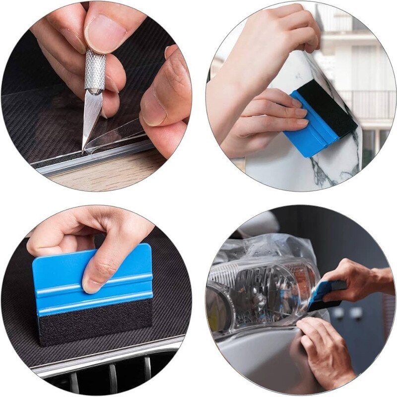 Set Montaj Folie Colantare Auto, Cutter Metalic si Racleta Silicon cu ...