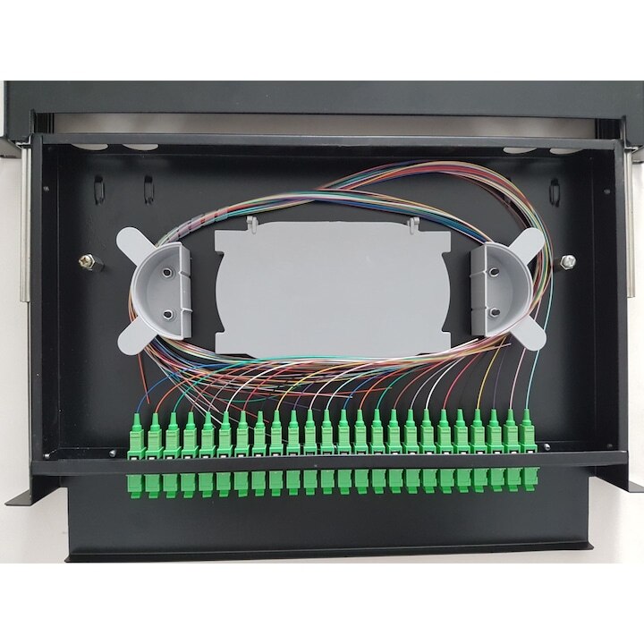 Panou de patch-uri fibra optica ODF Datamaxx 24 porturi SC/APC simplex ...