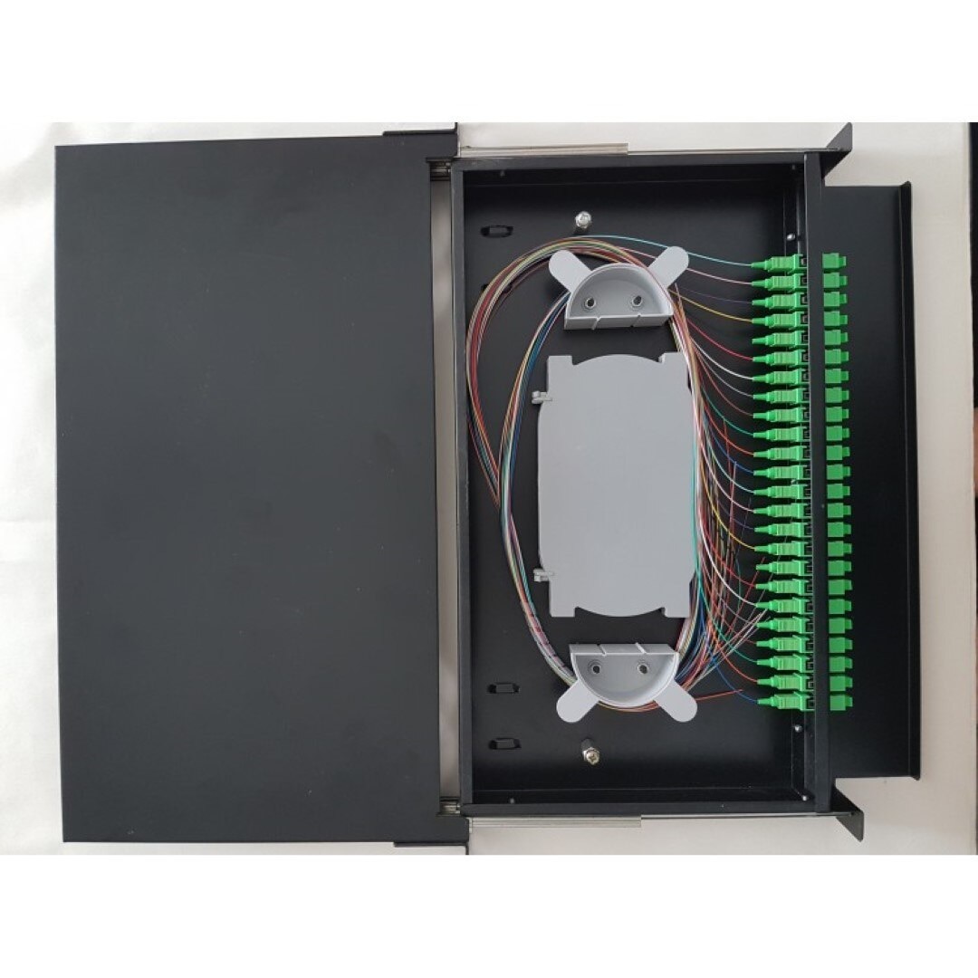 Panou de patch-uri fibra optica ODF Datamaxx 24 porturi SC/APC simplex ...