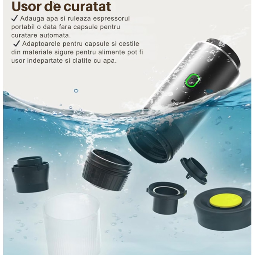 Espressor portabil automat, Model KF-JN-02, baterie 3x2500mAh ...