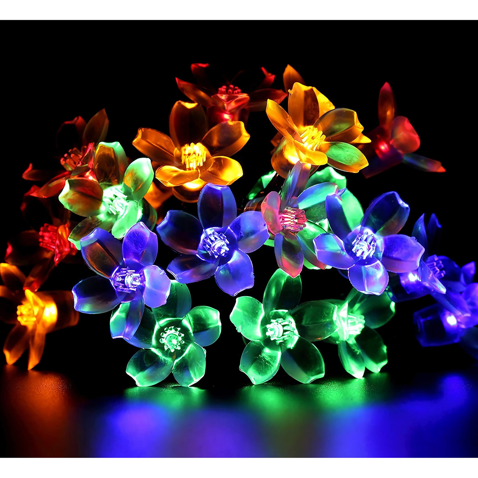 Sir de lumini cu energie solara, 50 LED-uri pentru exterior, casa ...