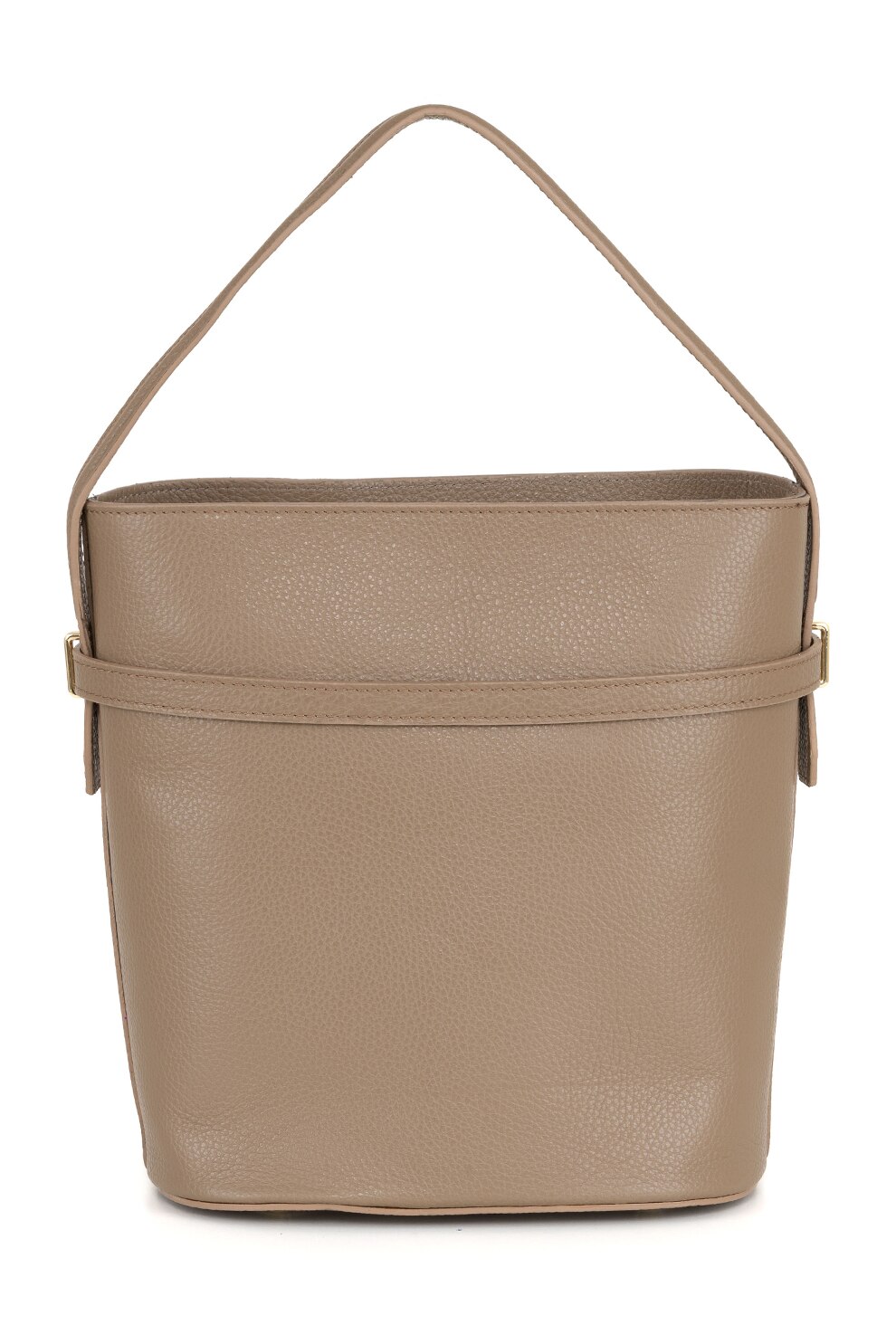 Mia Tomazzi, Кожена чанта Bucket, Сиво-кафяв - eMAG.bg