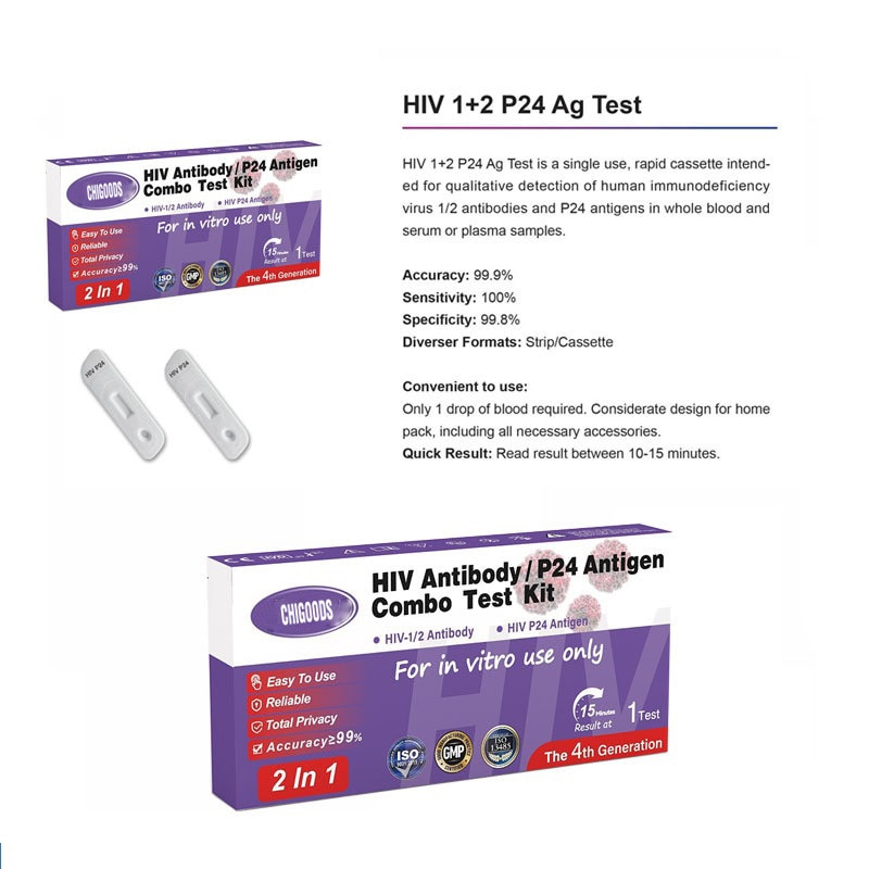 HIV 1+2 P24 antigén tesztkészlet, CHIGOODS, Vérvizsgálati módszer, HIV ...