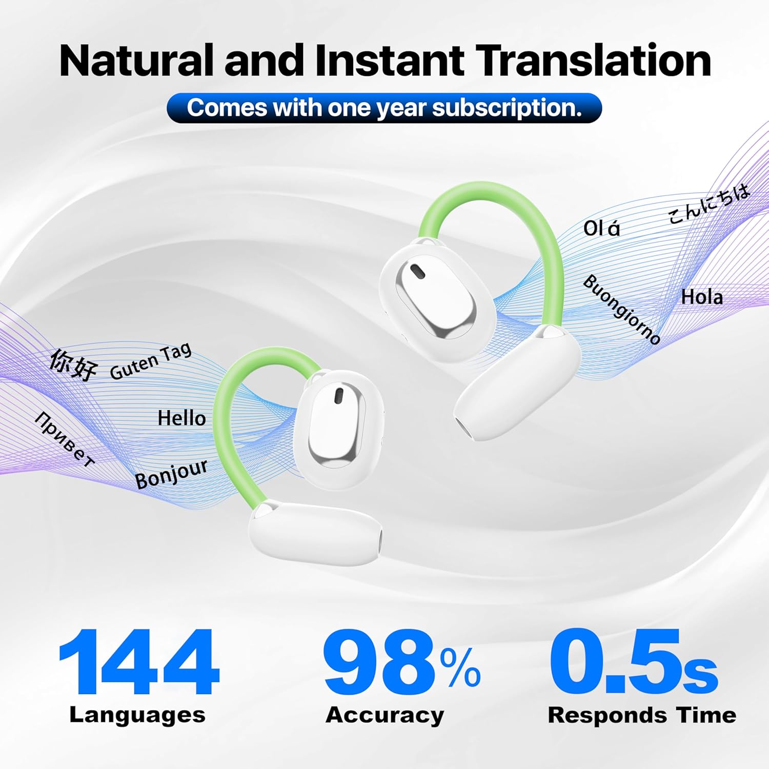 Casti traductoare 3 in 1, WALALLA, traducere bidirectionala 144 limbi ...