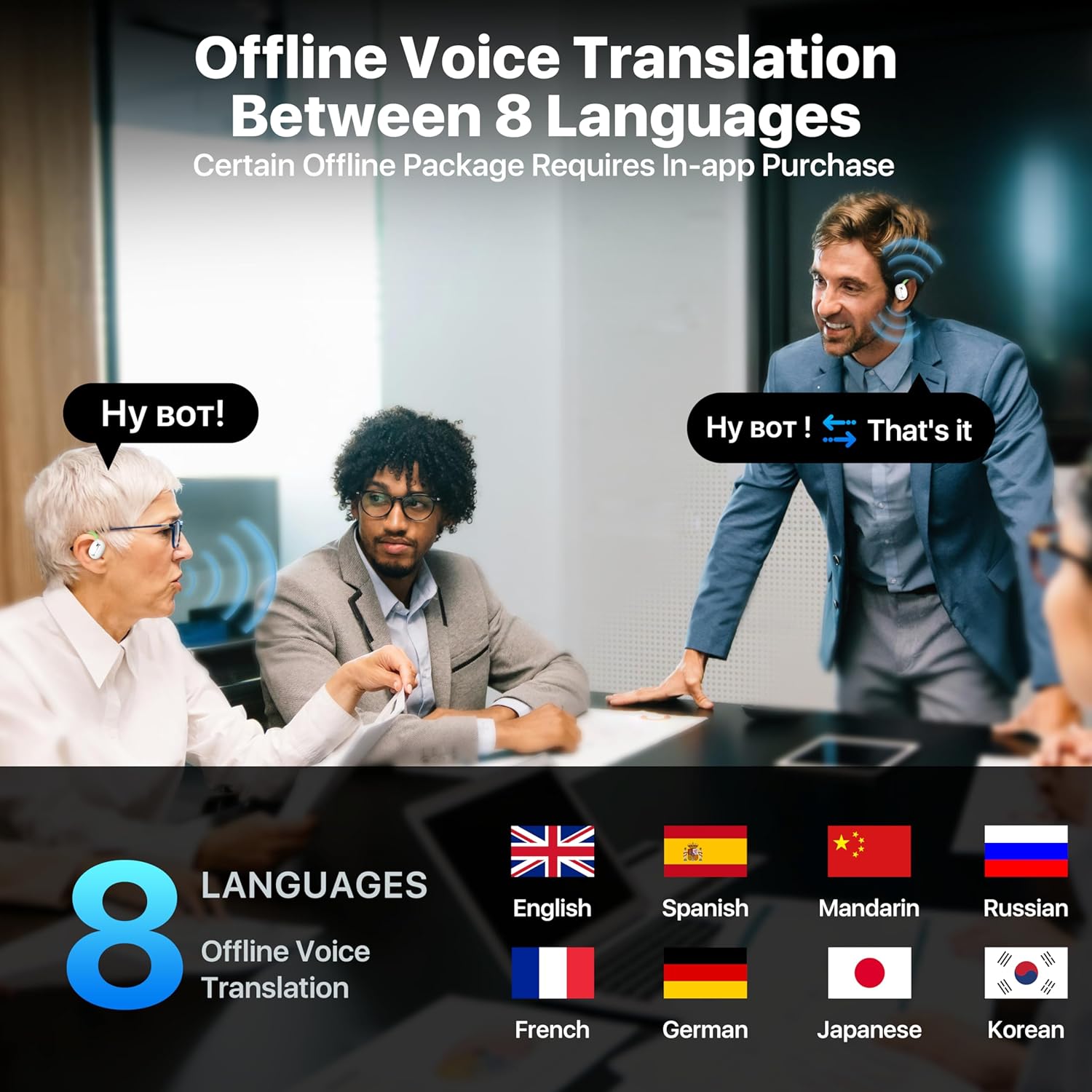 Casti traductoare 3 in 1, WALALLA, traducere bidirectionala 144 limbi ...