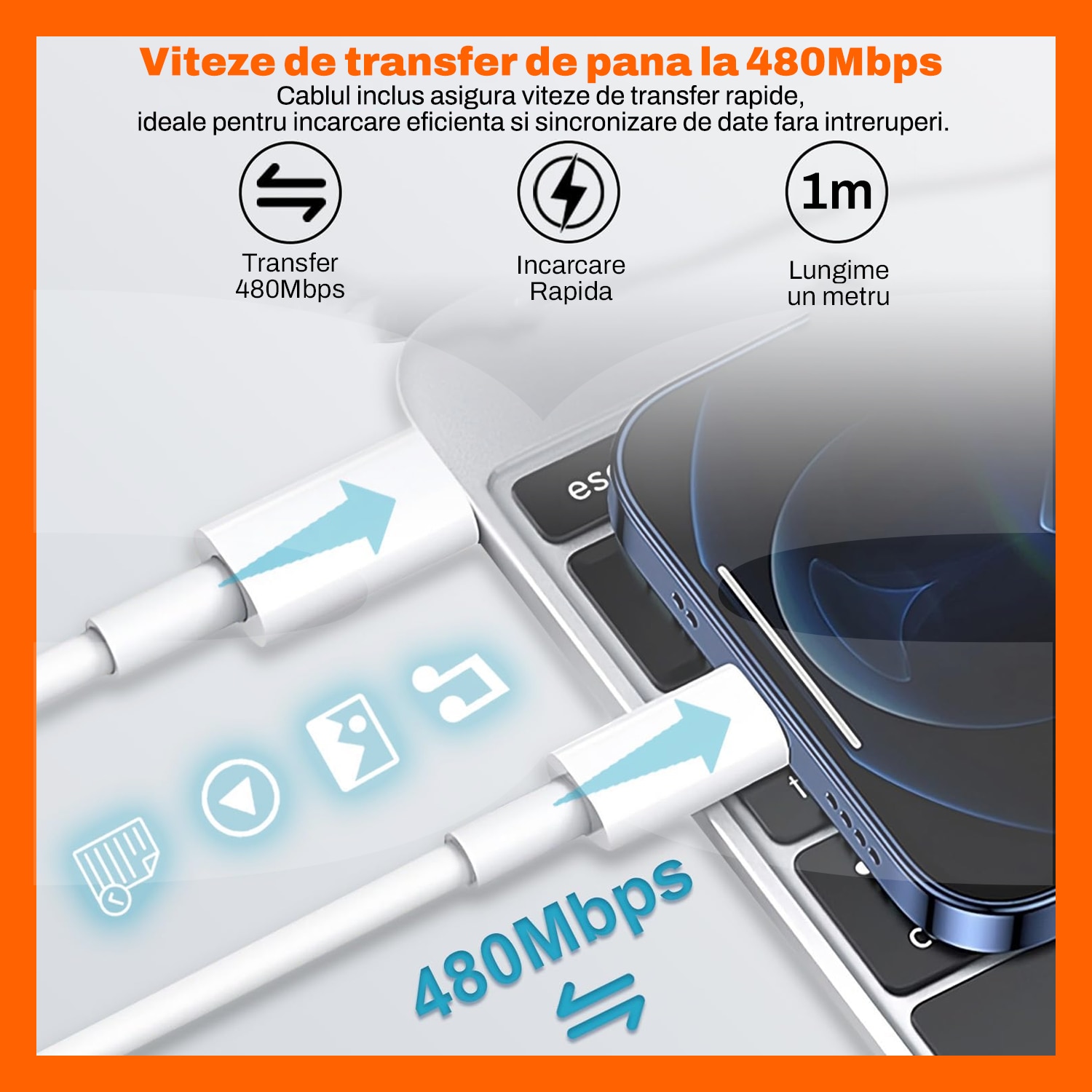 Set Incarcator 30W Runex®, Porturi Type-C si USB-A, Compatibil iPhone ...