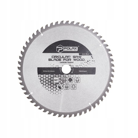 Disc circular Lemn Polax 350mm, 56T, 32,0/30,0mm, argintiu - eMAG.ro