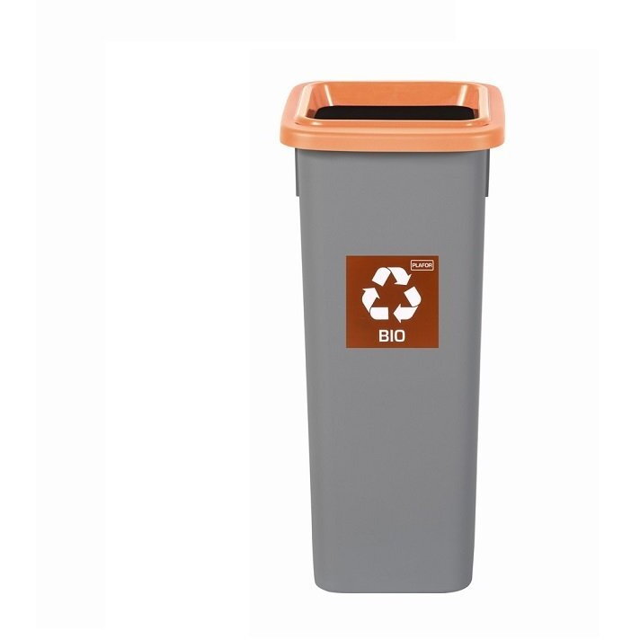 Cos plastic reciclare selectiva, capacitate 53l, PLAFOR Fit - gri cu ...