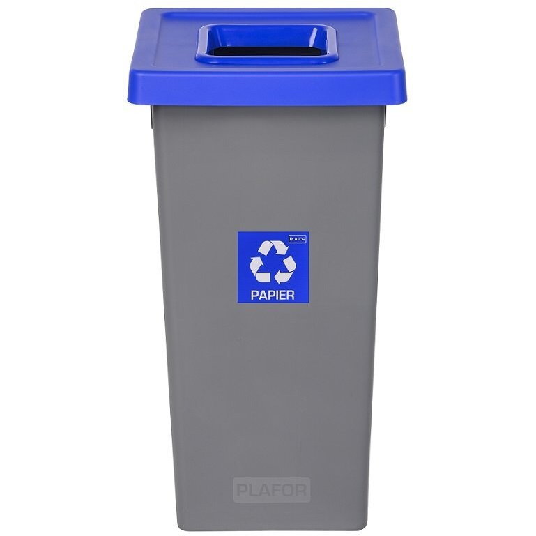 Cos plastic reciclare selectiva, capacitate 20l, PLAFOR Fit - gri cu ...