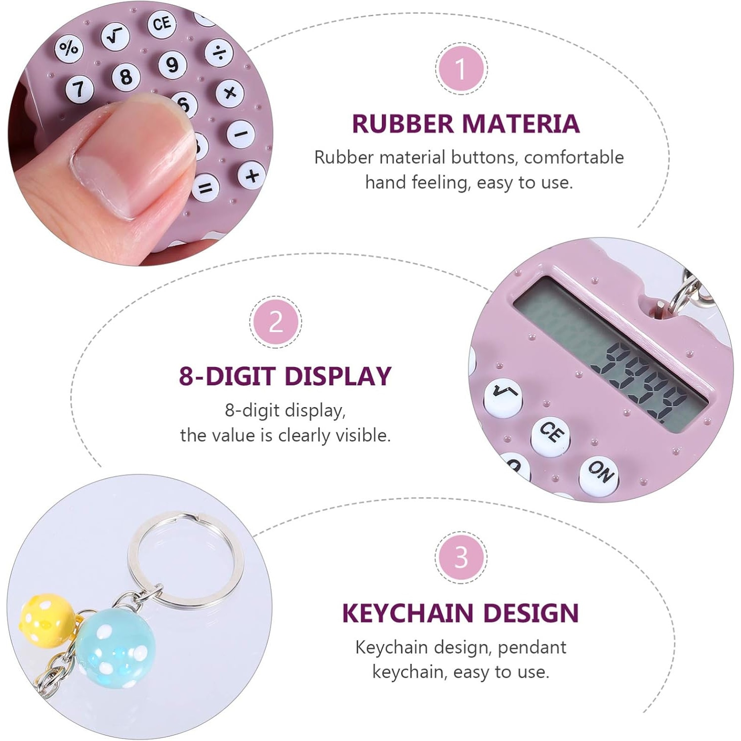 Calculator de buzunar, mini, 8 cifre, multicolor, 5.5x3.8cm - eMAG.ro