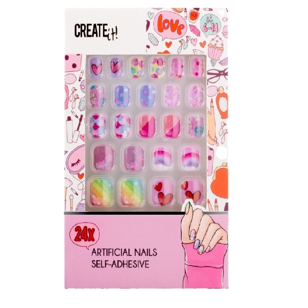 Set Unghii False Autoadezive Pentru Copii, Create It!, 6-14 Ani, Roz ...