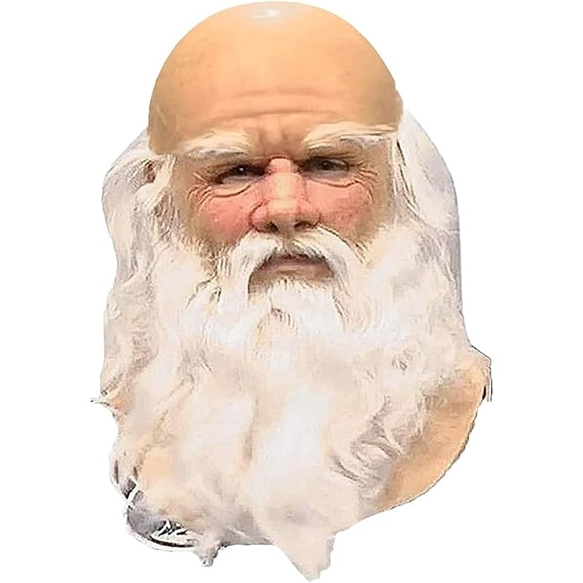 Masca de Mos Craciun, cu barba alba, din latex, design realist, pentru ...