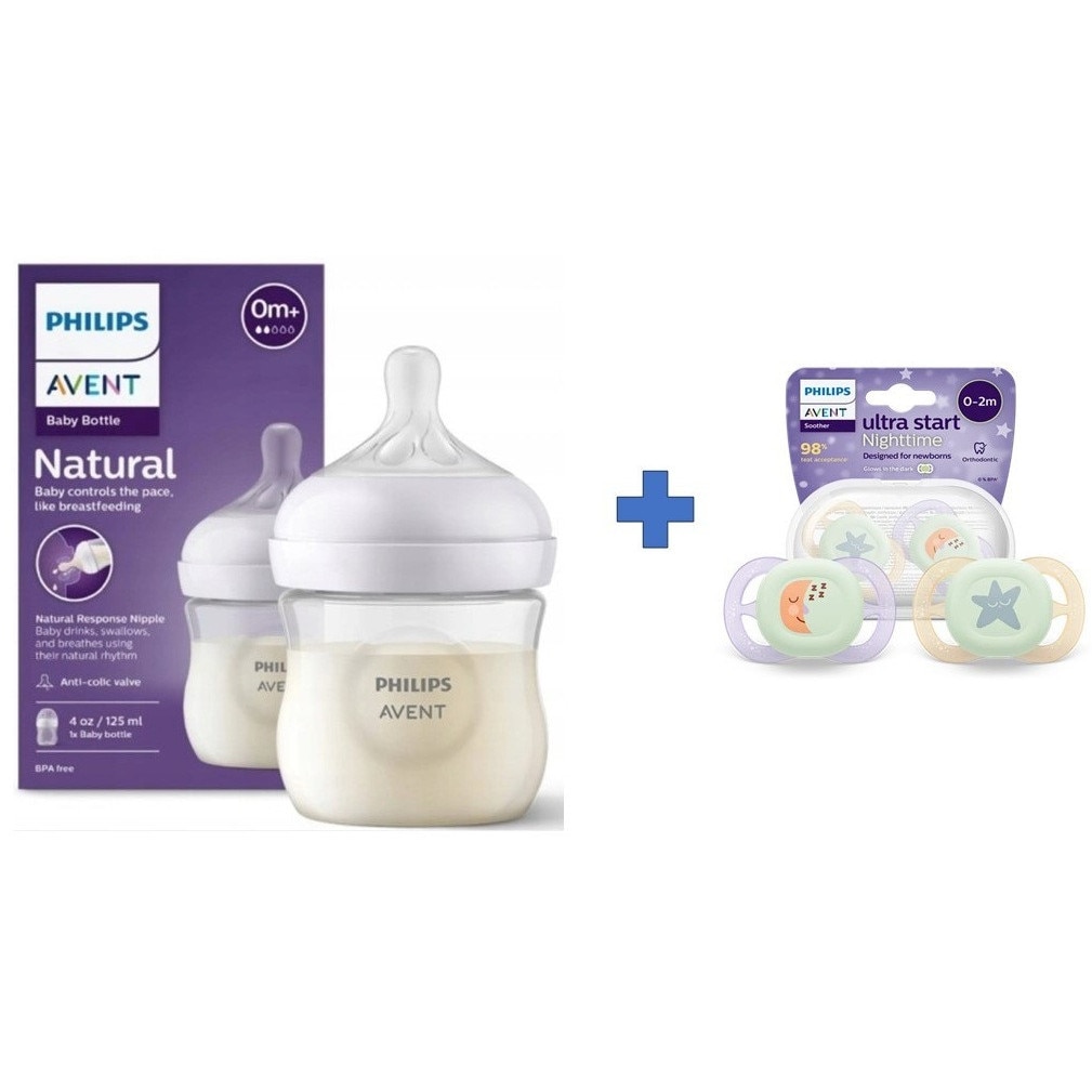 Set Biberoane Philips-AVENT 125ml cu Suzete Ortodontica, 2 bucati - eMAG.ro