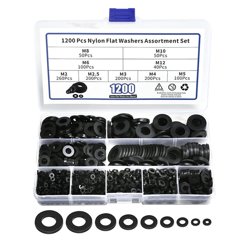 Set 1200 saibe plate nylon, Rqiurpn, 9 dimensiuni diferite, M2-M12, Cu ...