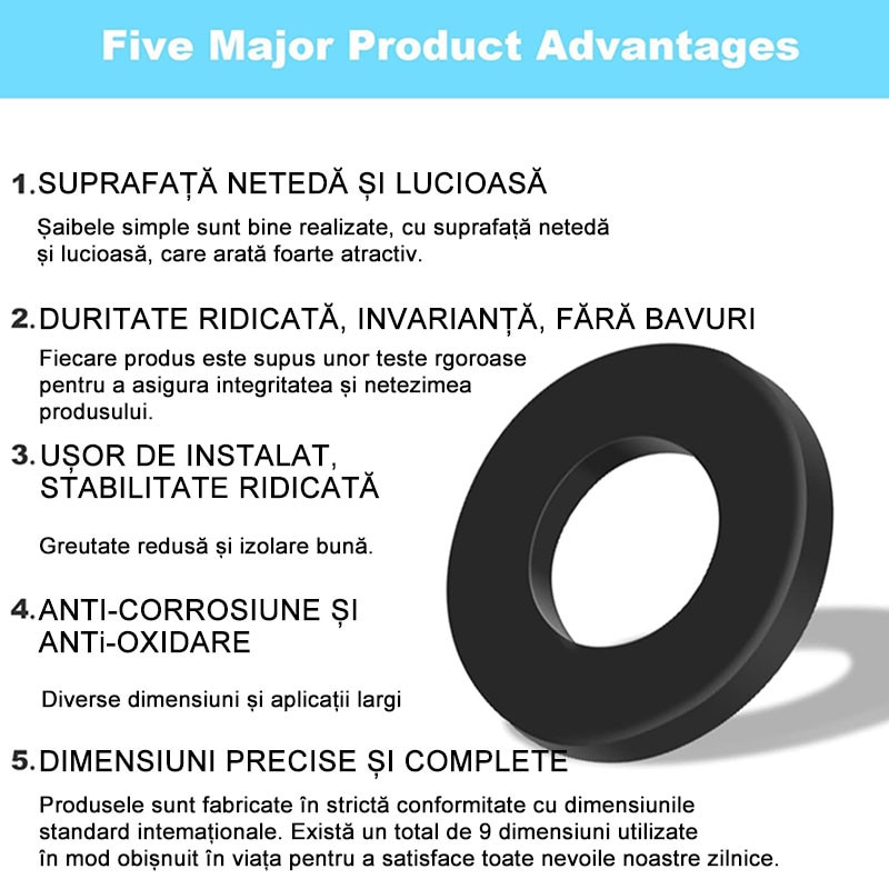 Set 1200 saibe plate nylon, Rqiurpn, 9 dimensiuni diferite, M2-M12, Cu ...