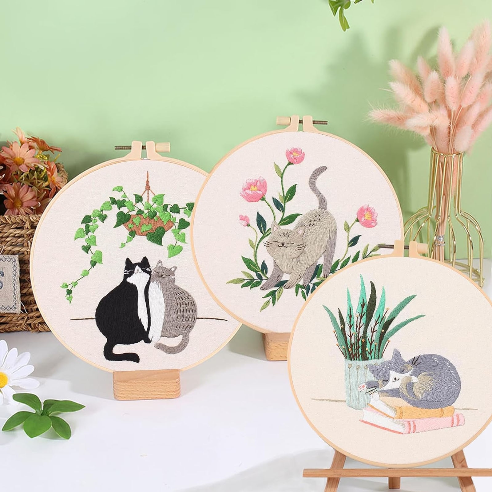 Kit 3 seturi broderie pentru incepatori, Axroad Mall, Model dragut de ...