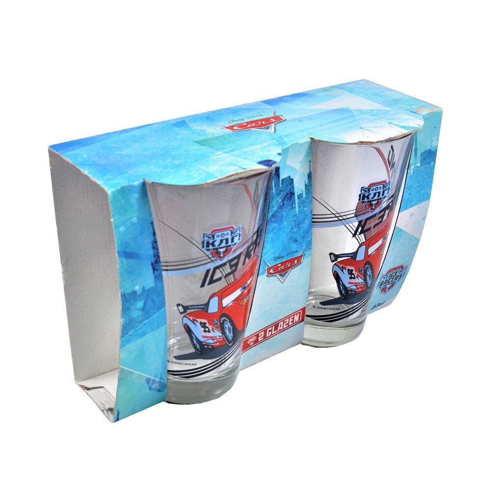 Set 2 pahare cu model desene animate Fulger McQueen, Cars, Disney ...