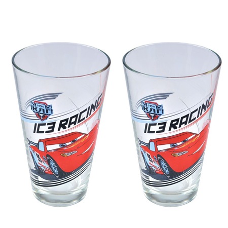 Set 2 pahare cu model desene animate Fulger McQueen, Cars, Disney ...