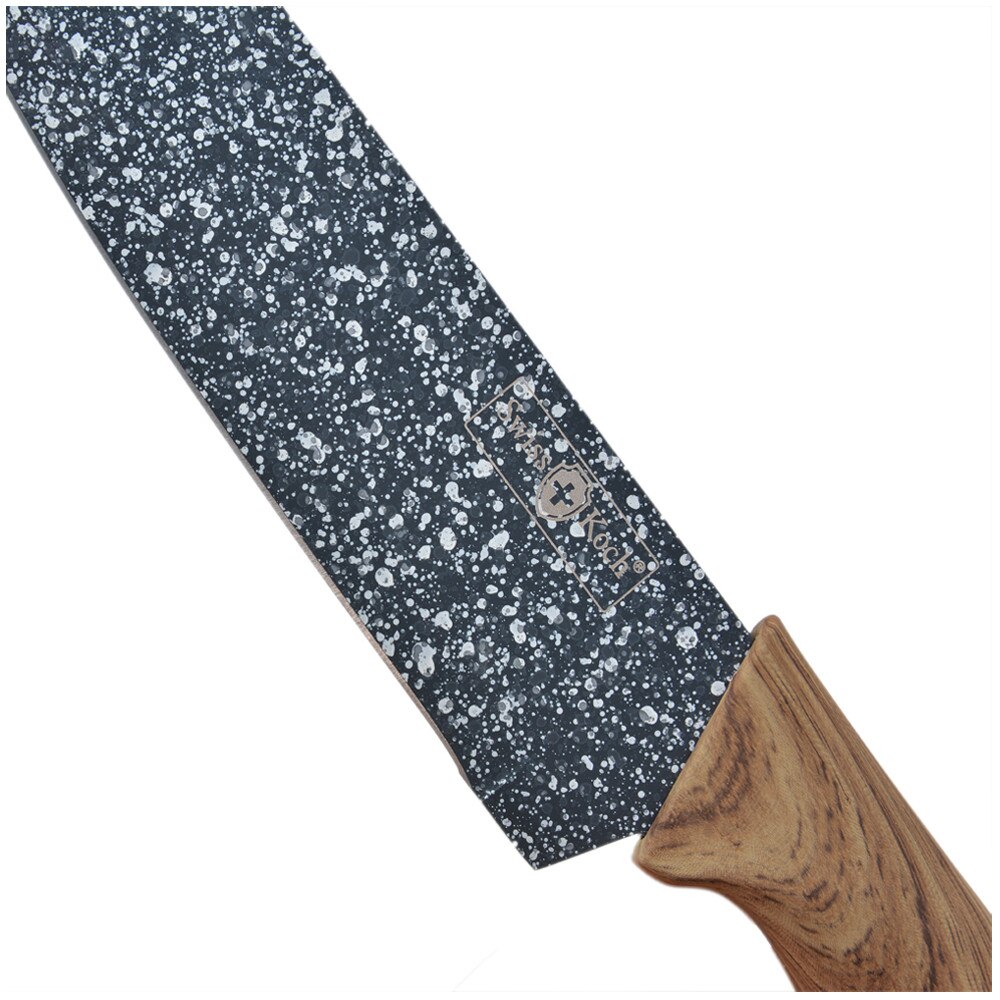 Set 5 cutite bucatarie + curatator, inox, acoperire piatra, lama ...