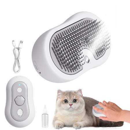 Perie cu Abur 3 in 1, pentru Animale de Companie, Peri Curbati din Otel ...