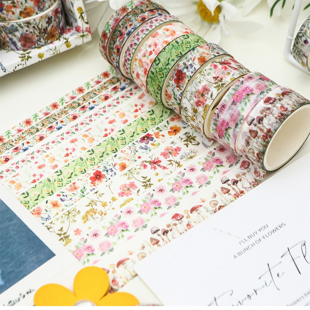 Set de 18 de Role Banda Washi Decorativa - Banda Adheziva cu Cele Patru ...