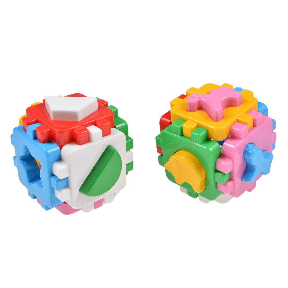 Joc 2 cuburi educative de indemanare cu potrivire forme geometrice ...