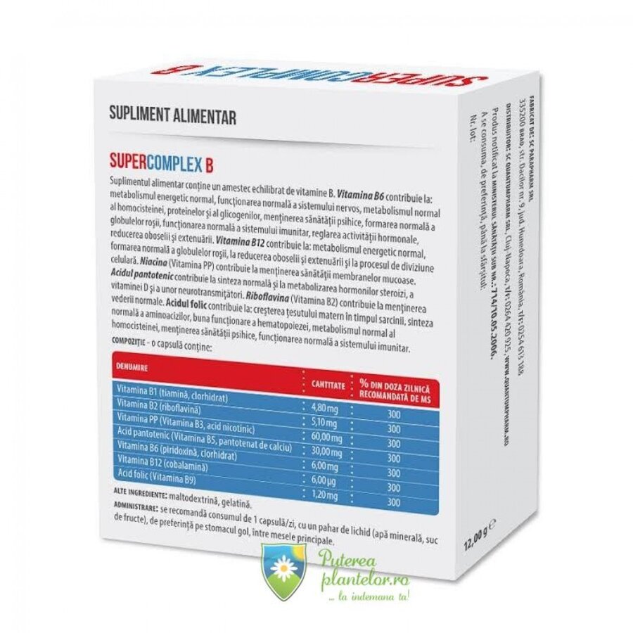 Super Complex B 30 capsule - eMAG.ro