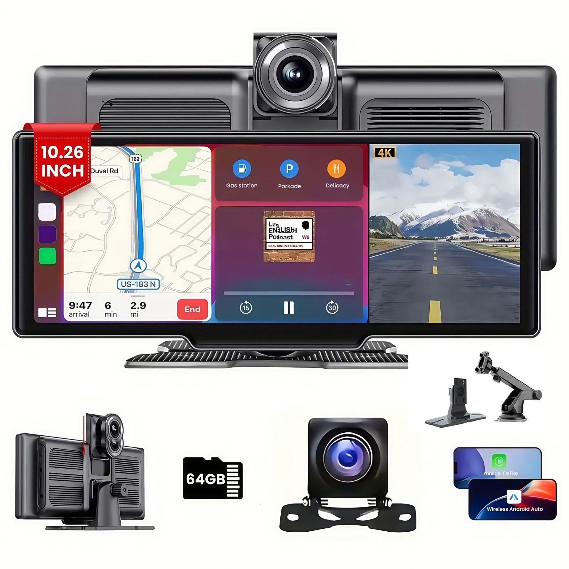 Navigatie Auto Universala 4k Display touchscreen de 10.26 inch ...