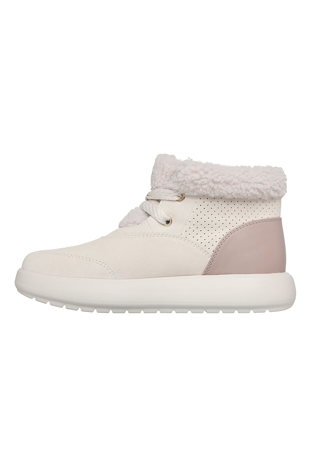 Skechers, Ghete de piele intoarsa Arch Fit Horizon, Maro taupe, Crem ...