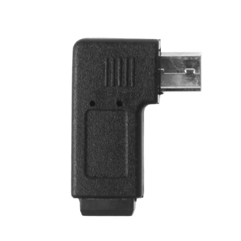 Adaptor converter Micro USB tata la Mini USB mama, unghi 90, negru, 2 ...