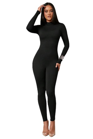 Salopeta Dama, FullBody, Croiala Slim-Fit, Negru, L - eMAG.ro