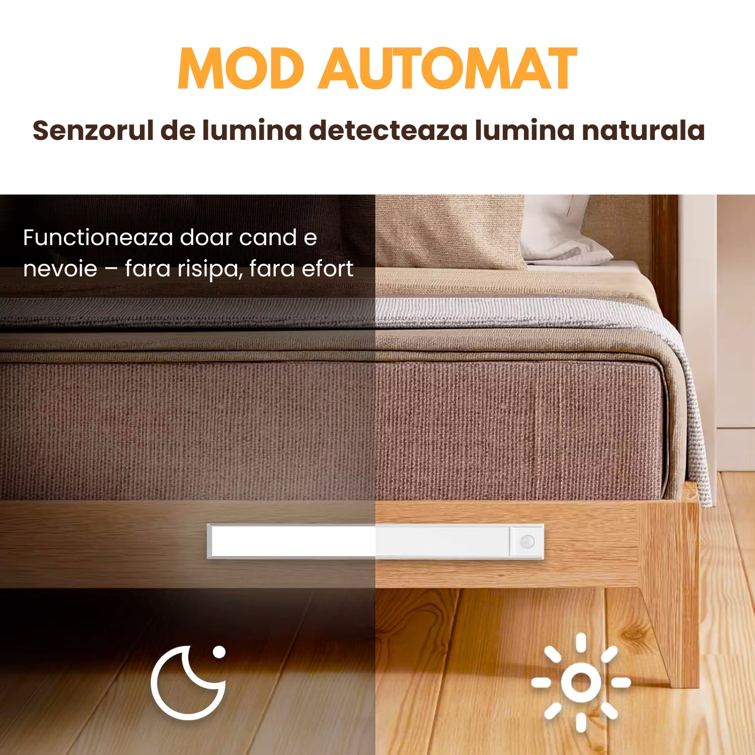 Lampa LED cu senzor de miscare, 3 temperaturi, luminozitate reglabila ...