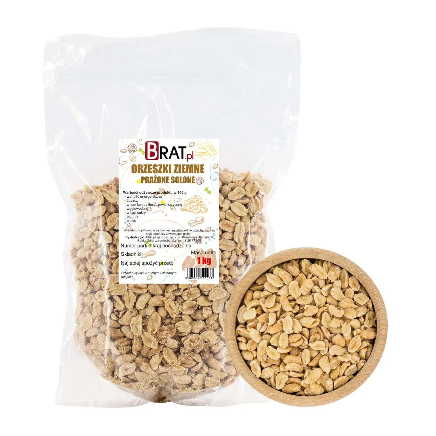 Arahide prajite sarate 1kg, Brat.pl, ambalaj tip doypack, cu sare ...