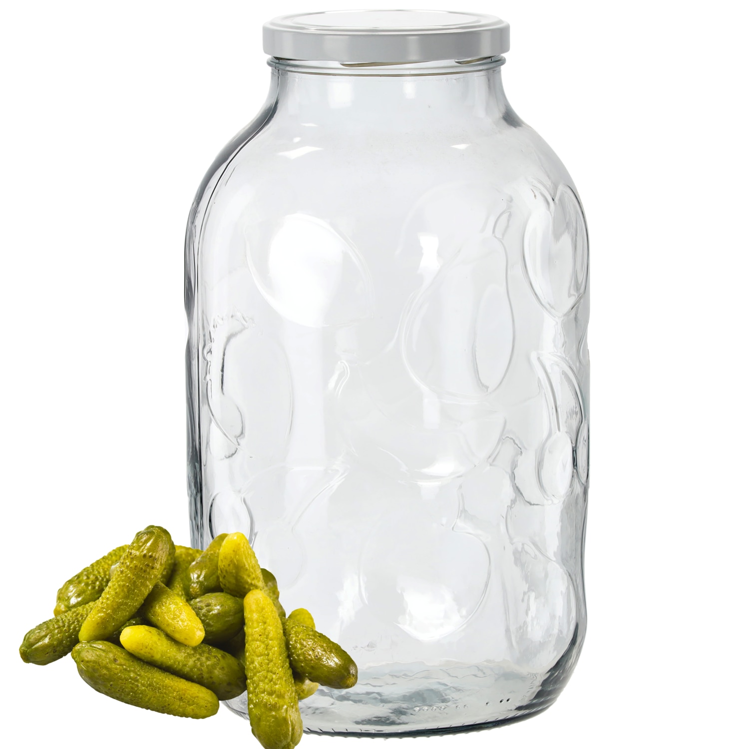 10 bucati borcane din sticla de 5L cu capac FI100 pentru conserve ...