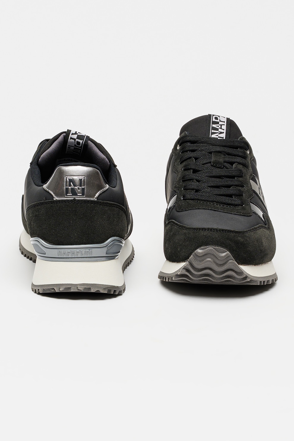 Napapijri, Pantofi sport Astra cu logo, Gri, Negru, 37 - eMAG.ro