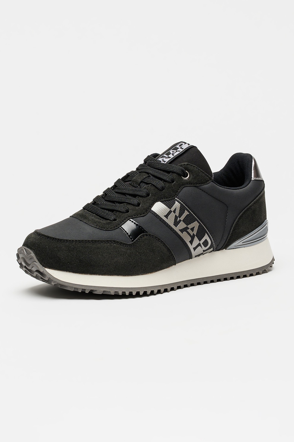 Napapijri, Pantofi sport Astra cu logo, Gri, Negru, 37 - eMAG.ro