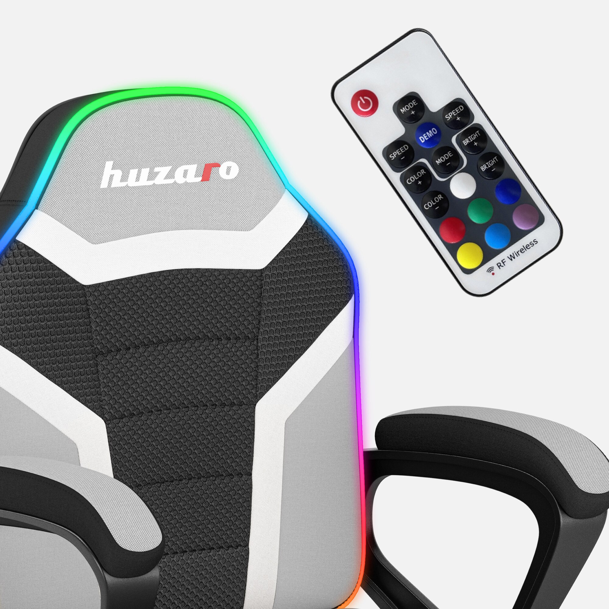 Scaun gaming copii Huzaro, Ranger 1.0 RGB, Ergonomic, Gri/Negru - eMAG.ro