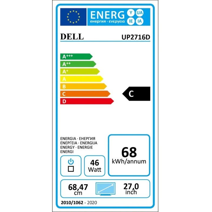 Монитор Dell UP2716D, 27" Wide LED Anti-Glare, IPS Panel, UltraSharp ...