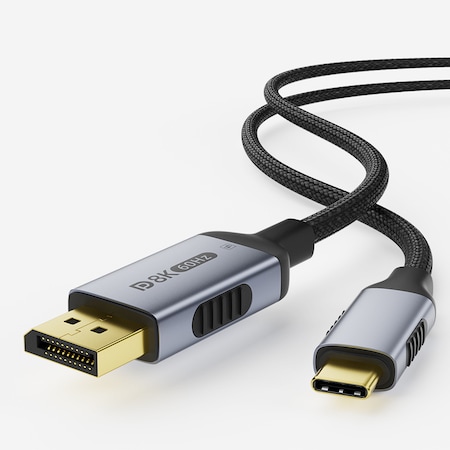 USBC Displayport кабел, 1 м RikBo 4K 60Hz, USB 3.1 Type C Thunderbolt 3 ...