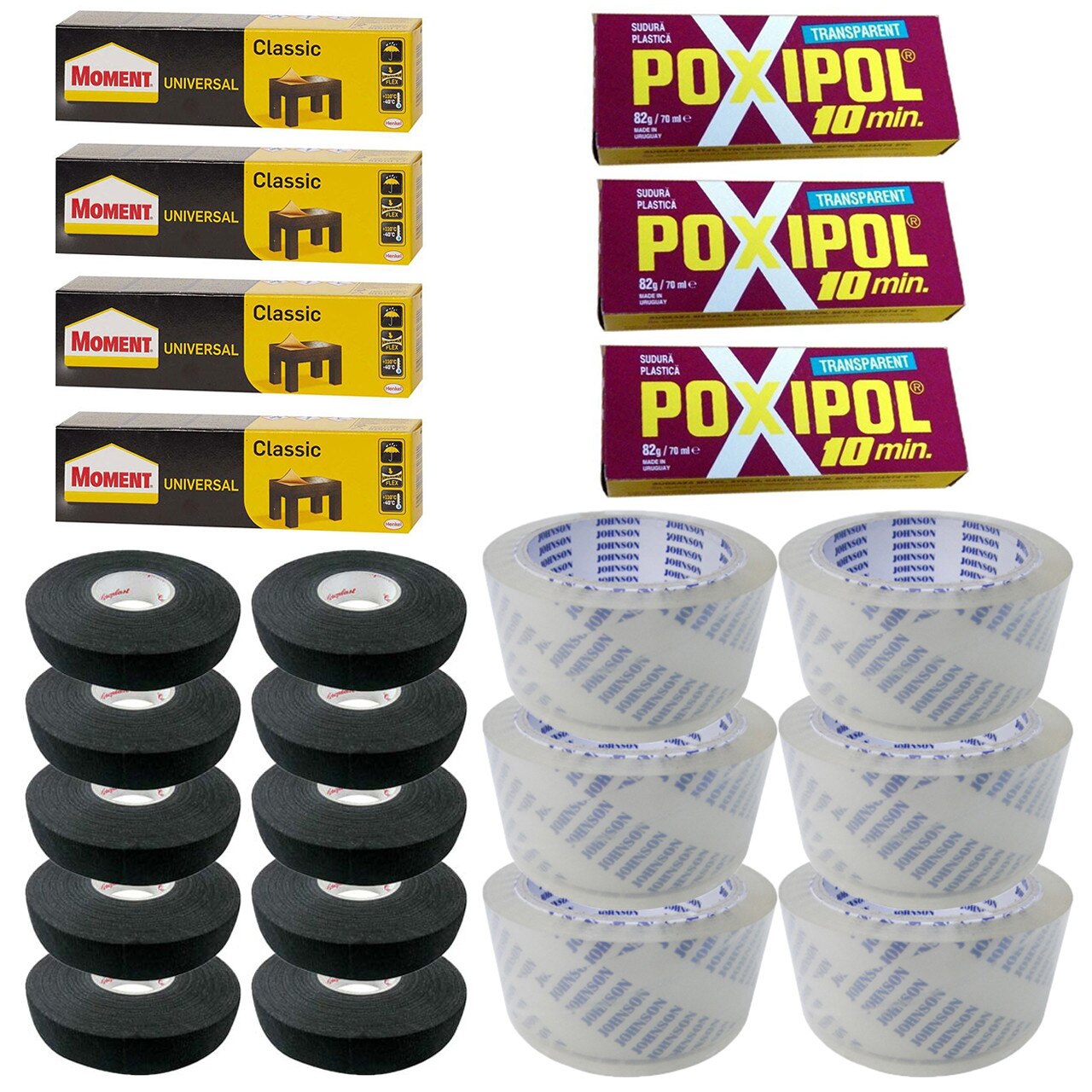 Pachet - 10 x Banda izoliera, Din panza, 15M + 6 x Scotch lat ...