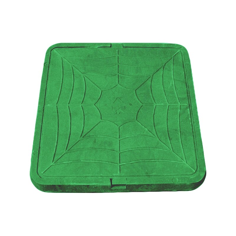 Capac de canalizare polimer compozit 665 mm, patrat, verde, clasa A30 ...